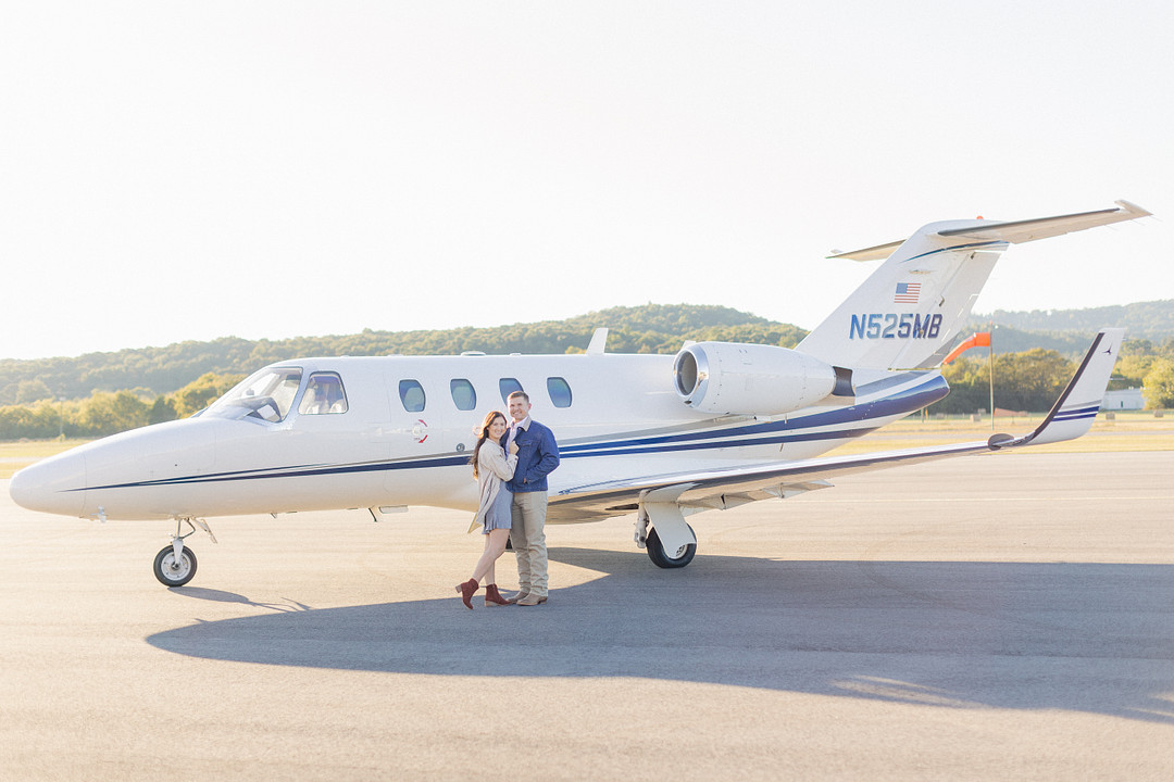 Mallory and Judd's Private Jet Engagement Session - Brides & Weddings ...