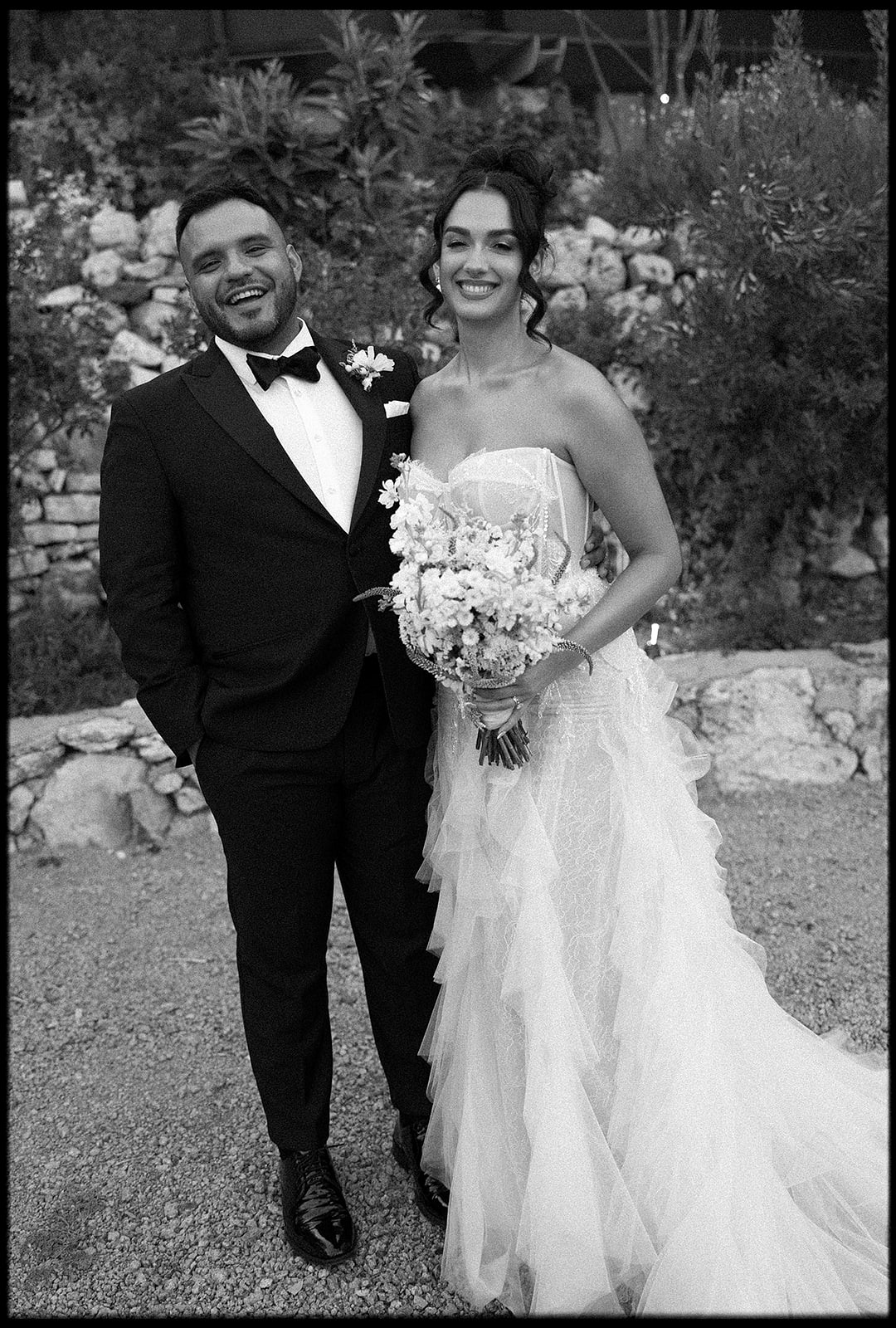 Emily and Victor's White Wildflower Wedding at Villa Antonia - Brides ...