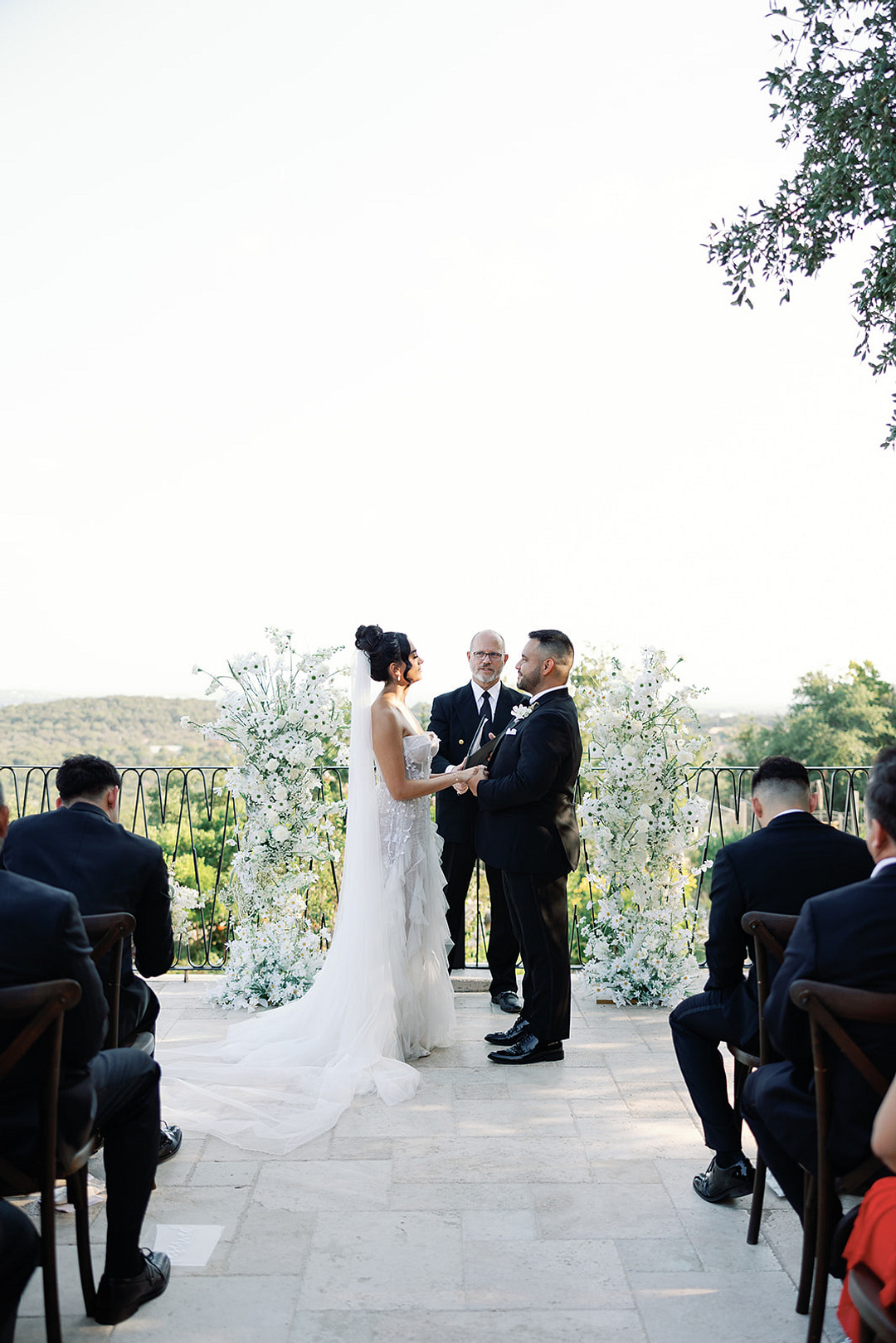 Emily and Victor's White Wildflower Wedding at Villa Antonia - Brides ...
