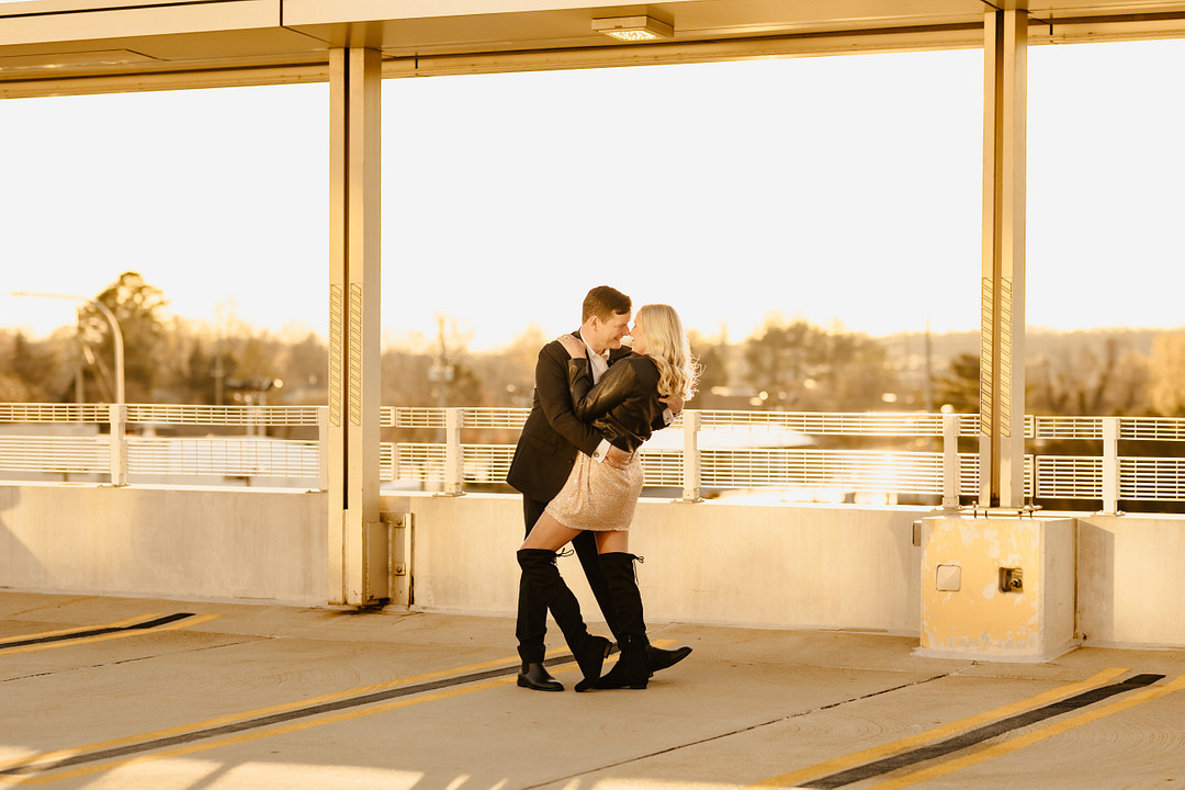 Meghan and Trey's Sunset Rooftop Engagement Photo Shoot - Brides ...