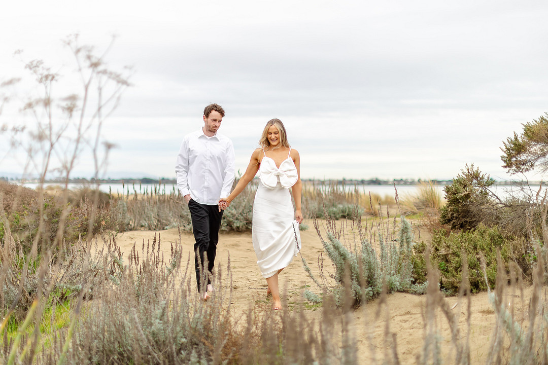Mikayla and Ben's Engagement at Alameda Beach - Brides & Weddings Magazine