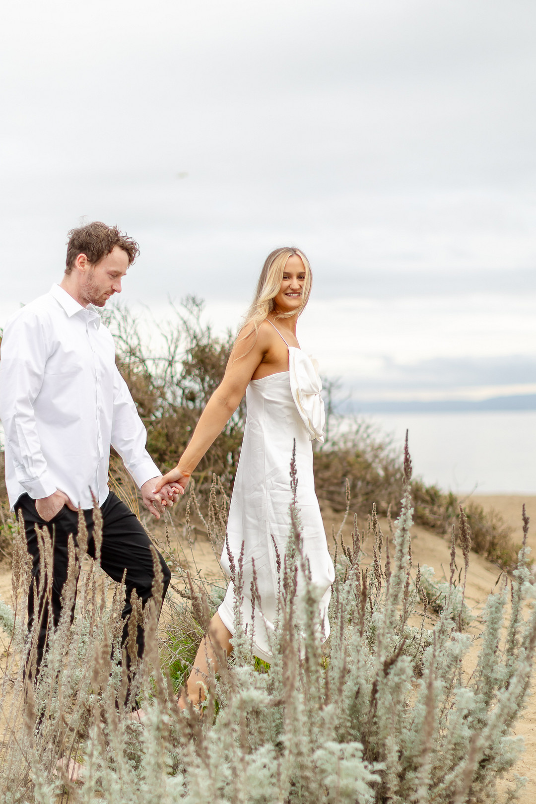 Mikayla and Ben's Engagement at Alameda Beach - Brides & Weddings Magazine