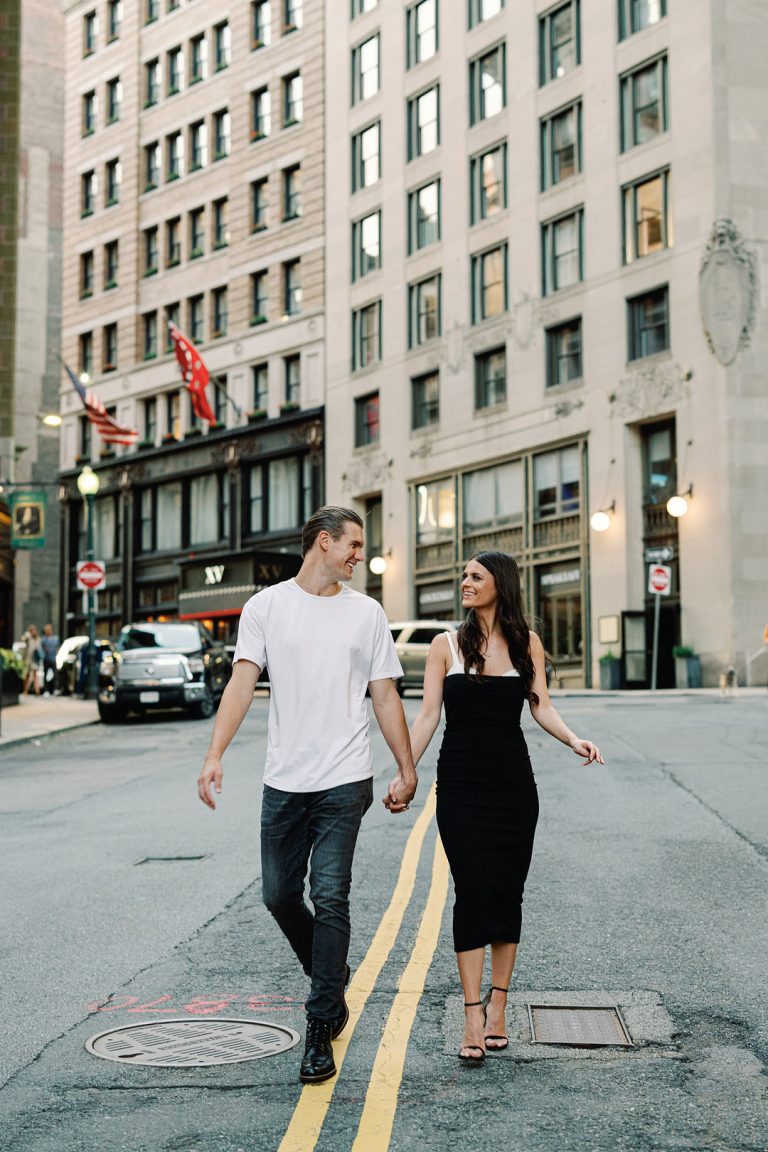 Leah and Dave's Chic Engagement in Boston - Brides & Weddings Magazine