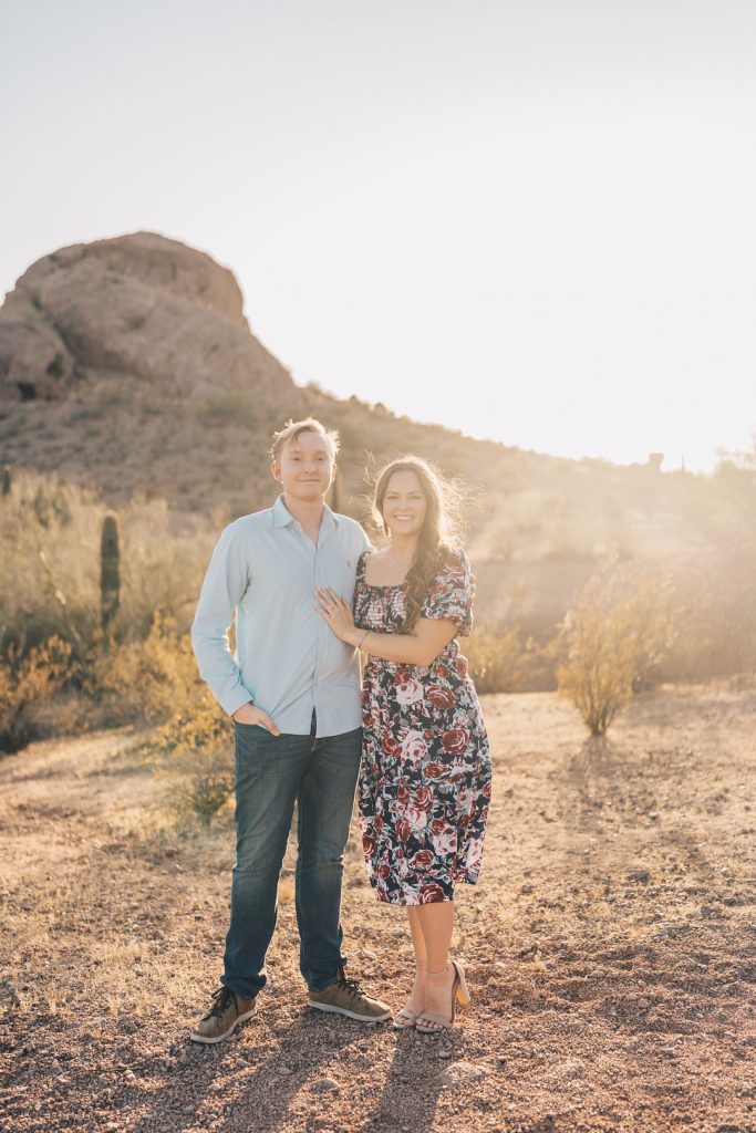 Aimee and Peter’s Golden Desert Sunset Engagement at Papago Park ...