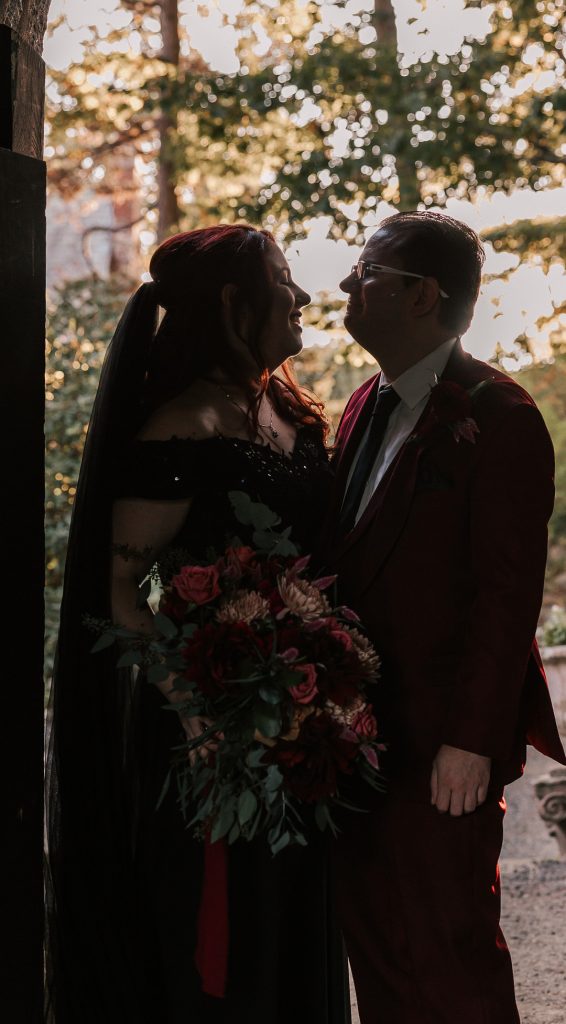 Erin and John's Romantic Goth Wedding at Hammond Castle - Brides ...