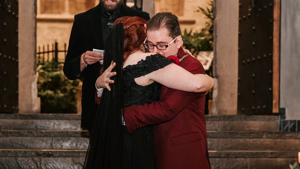 Erin and John's Romantic Goth Wedding at Hammond Castle - Brides ...