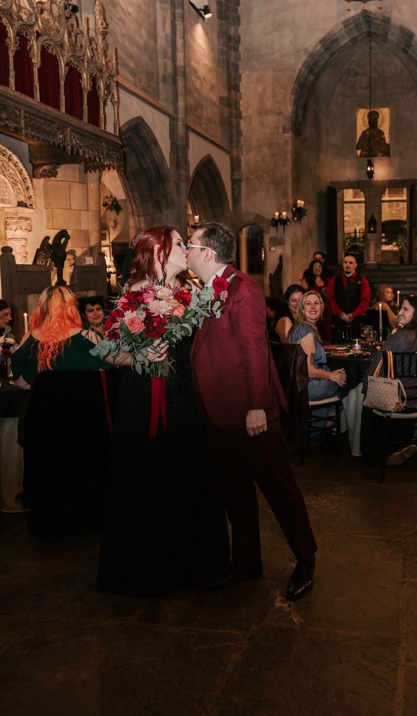 Erin and John's Romantic Goth Wedding at Hammond Castle - Brides ...