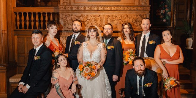 Emily and AJ's Fall Wedding at the Van Dusen Mansion - Brides ...