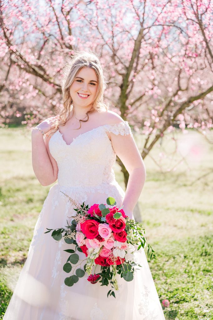 Glowing Spring Bridal Portraits Under Cherry Blossom Trees - Brides ...