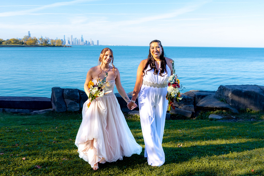 Stephanie and Paige's Beautiful Waterside Wedding at Promontory Point ...
