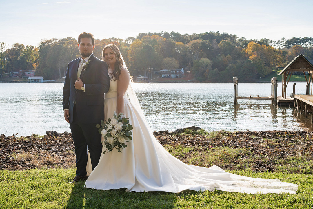 Kaylee and Alec's Lakeside Autumn Micro Wedding at Lake Norman - Brides ...